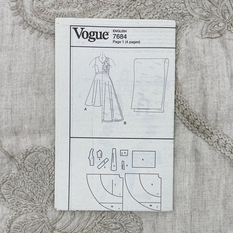 Vogue 7684 - Girl's Formal Princess-seam Halter Dress Pattern - Size 12 ...