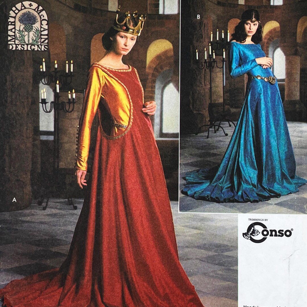 Simplicity 8725 - Medieval Cotehardie Gown and Sideless Surcote - Size ...
