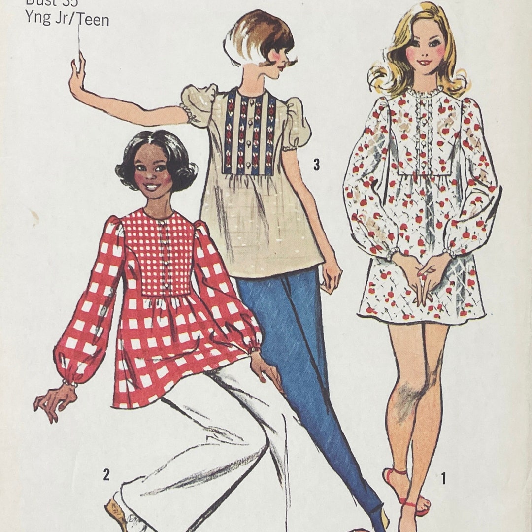 Simplicity 5629 missing Instructions 1970s Mini-dress and Tunic Pattern ...