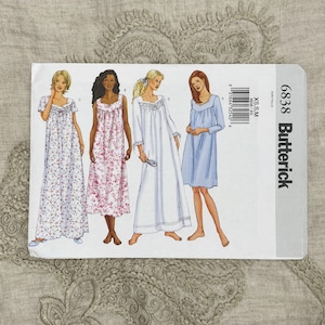 Butterick 6838 - Romantic Nightgown Pattern - Size XS-M (30.5-36 ...