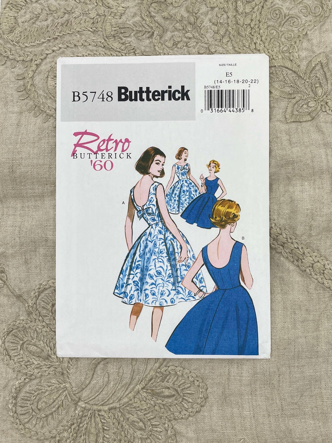 Butterick 5748 reissued 1960s Fit and Flare Dress With Scoop - Etsy