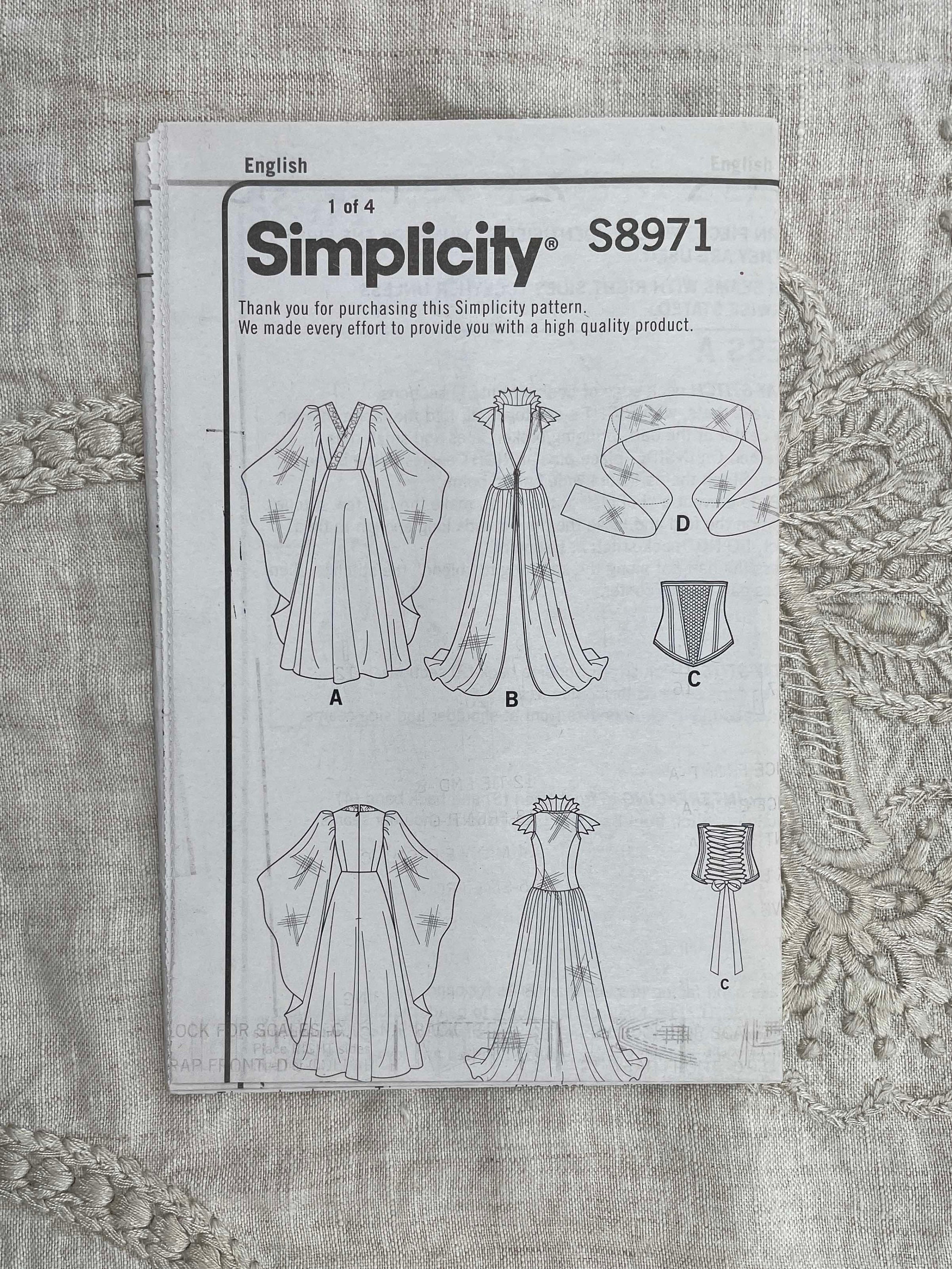 Simplicity 8971 Fantasy Gown With Full Frill Sleeves and - Etsy
