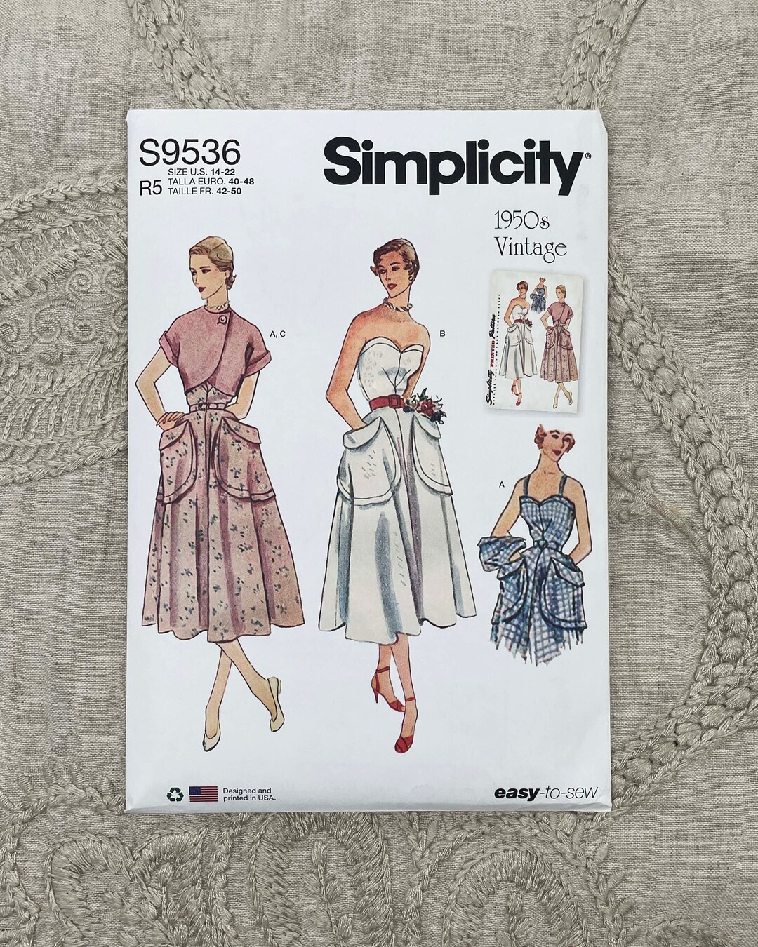Simplicity 9536 Reissued 1950s Sweetheart Neckline Sundress With ...