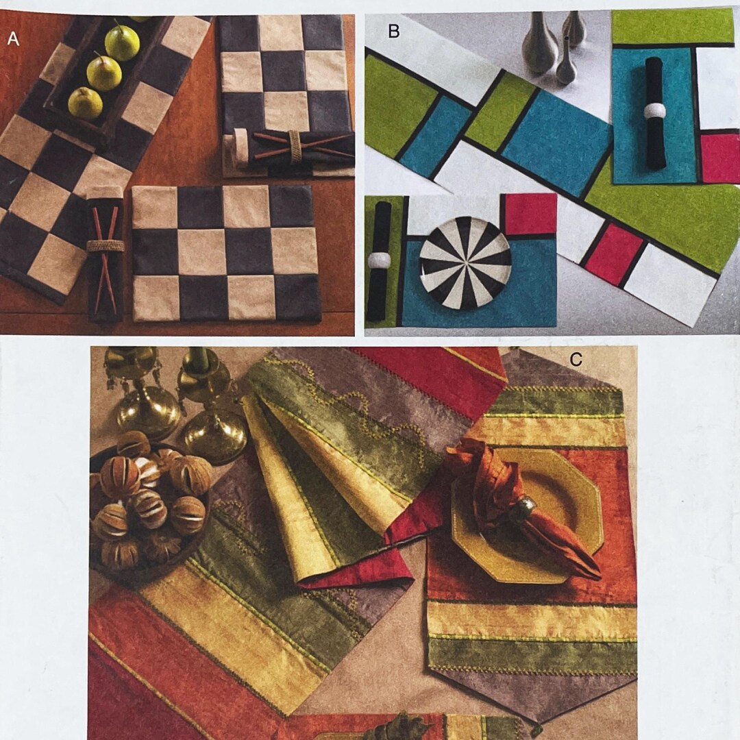 Vogue 7955 - Y2K Table Tops Pattern With Runners, Placemats and Napkins ...
