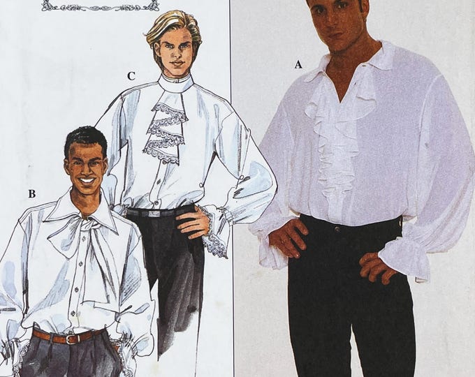 Simplicity 8615 - 1990s Begotten Men's Ruffled Poet Shirt Pattern ...