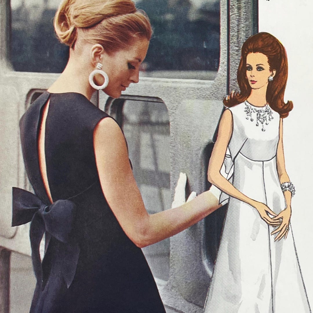 Vogue 2112 - Belinda Bellville 1960s Sleeveless Evening Gown Dress ...