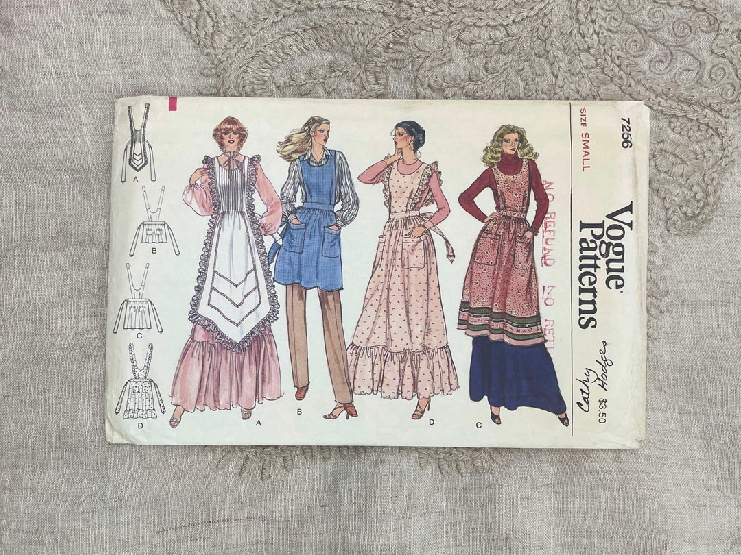 Vogue 7256 - 70s Cottagecore Apron Pattern - Size Small (31.5-32.5 ...