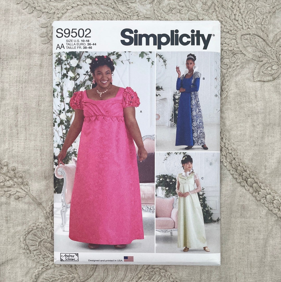 Simplicity 9502 - Regency Empire Gowns and Spencer Pattern - Size 10-18 ...