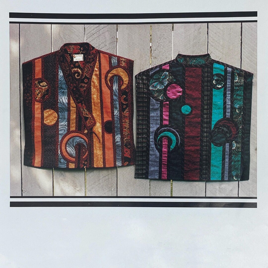 Blue Ribbon Patterns 107 - Classic Collage 1990s Vest Shirt Pattern ...