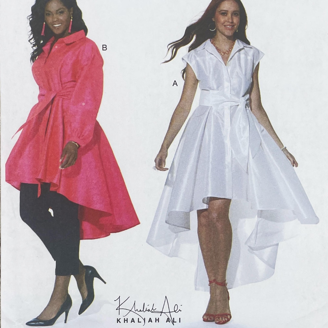 Mccall's 7727 - Khaliah Ali High-low Shirtwaist Dress Sewing Pattern ...