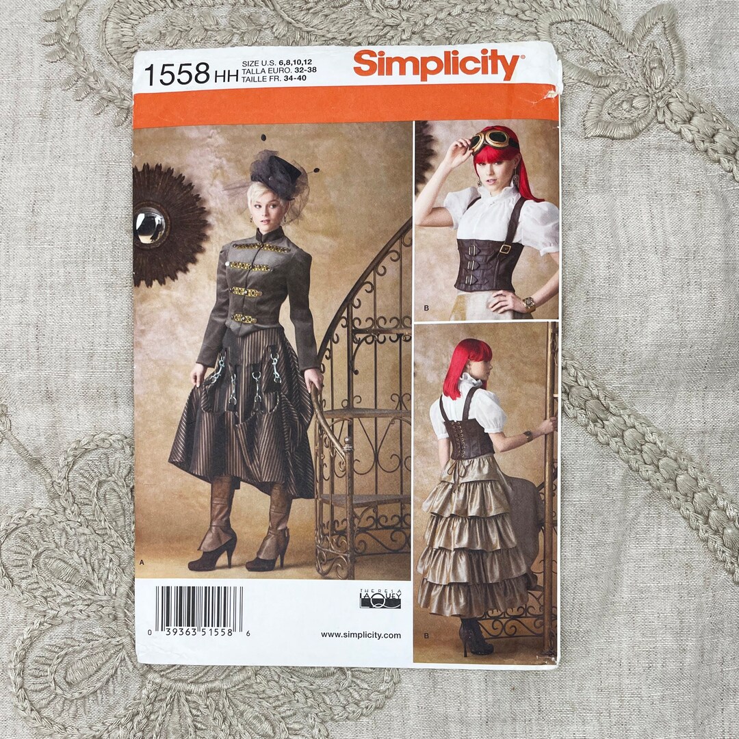 Simplicity 1558 Victorian Steampunk Jacket, Top, Corset and Skirt ...