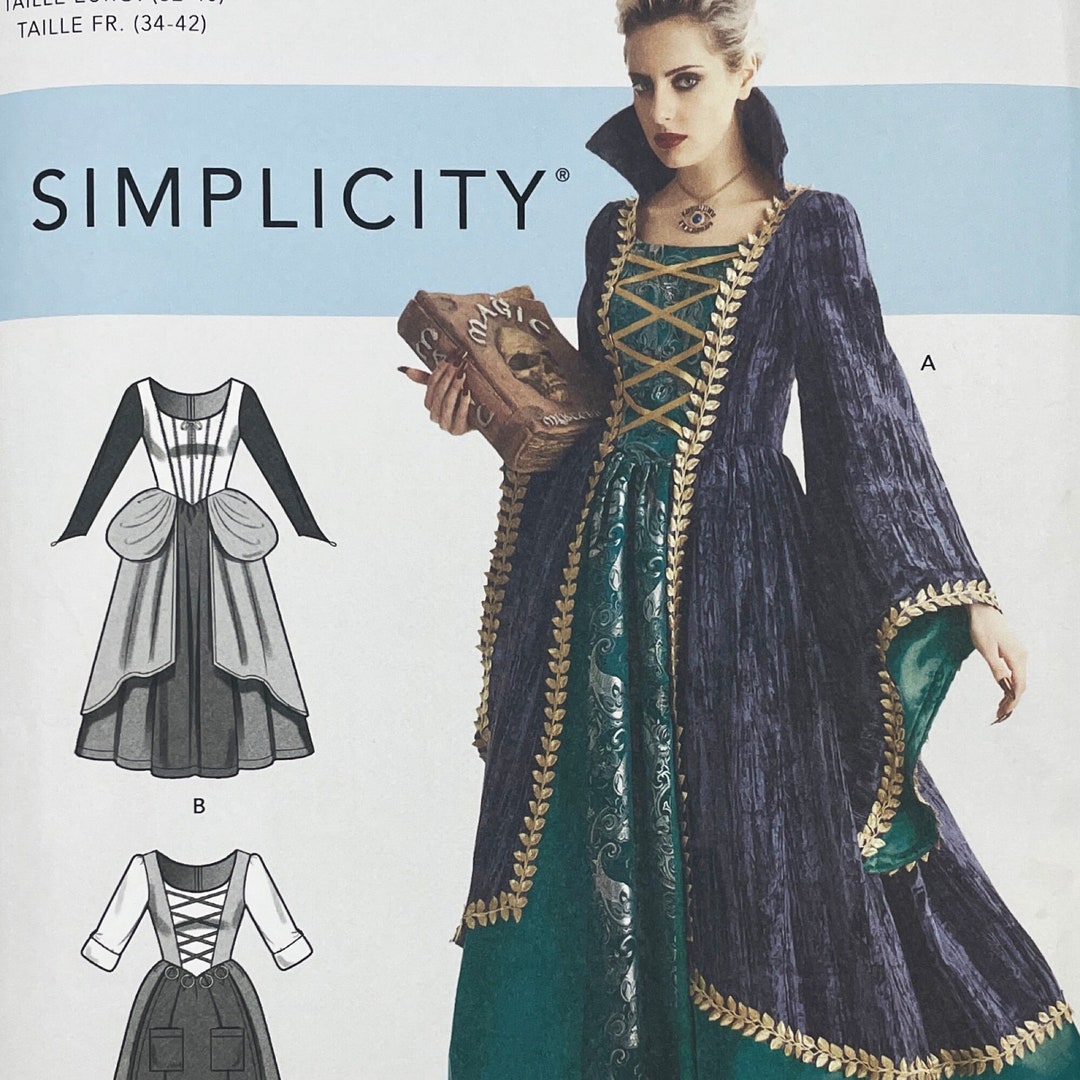 Simplicity 9166 Fantasy Costume Pattern With Bell Sleeves and Stand-up ...