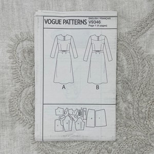Vogue 9346 - Reissued 1940s Yoke Dress Pattern With Starburst Back ...
