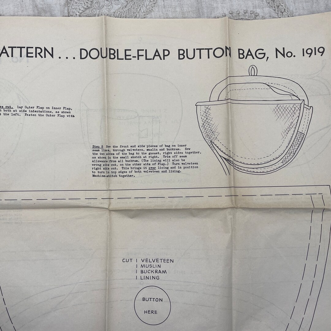 Ladies' Home Journal 1919 - Original 1940s Double-flap Button Bag ...
