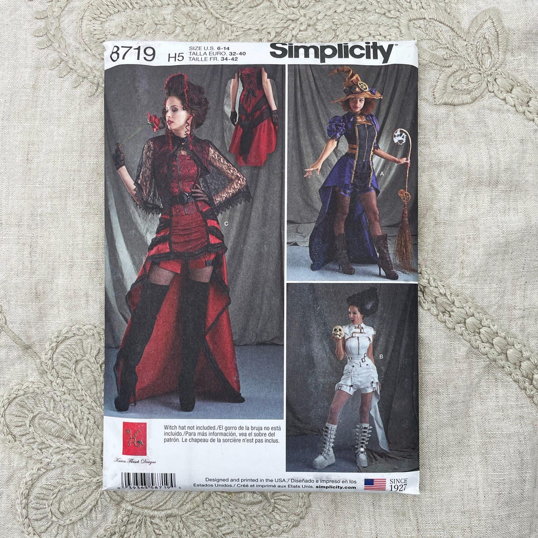 Simplicity 8719 Steampunk Gothic Witch, Mummy and Vampire Costume ...