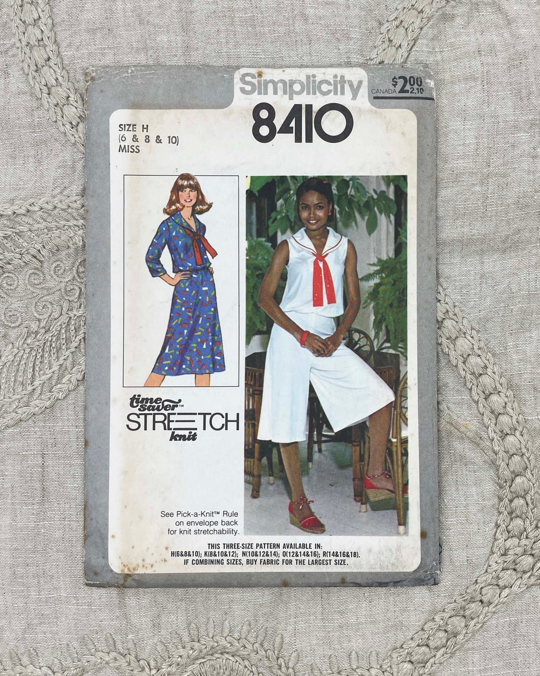 Simplicity 8410 1970s Sailor Top, Skirt and Culottes Pattern Size 6-10 ...