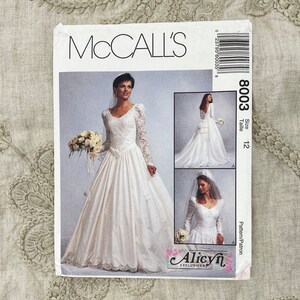 Mccall's 8003 - 1990s Alicyn Wedding Gown Pattern With Open Back and ...