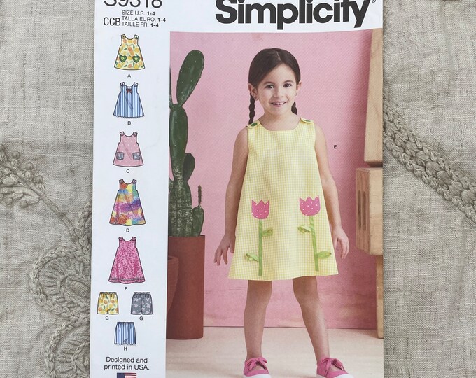 Simplicity 9318 - Toddler Tent Dress and Shorts Pattern - Size 1-4 (20 ...