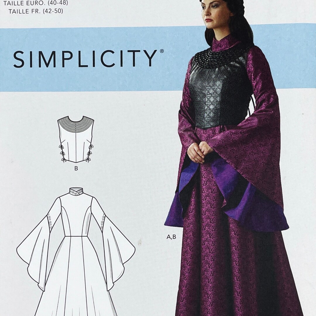 Simplicity 9089 - Medieval Fantasy Gown Pattern - Size 6-14 or Size 14 ...