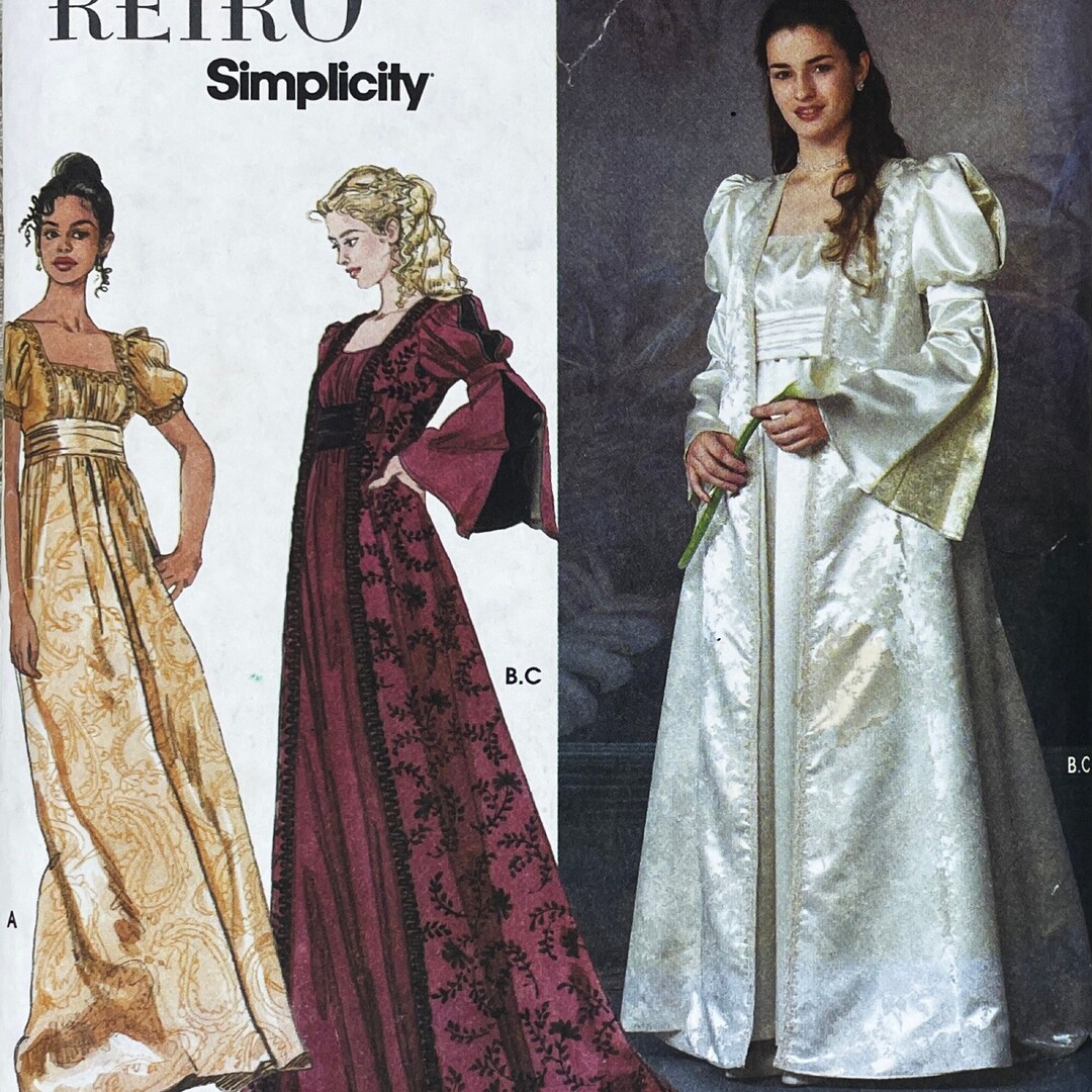 Simplicity 9045 - Empire Waist Dress With Puff or Deep Bell Sleeves and ...