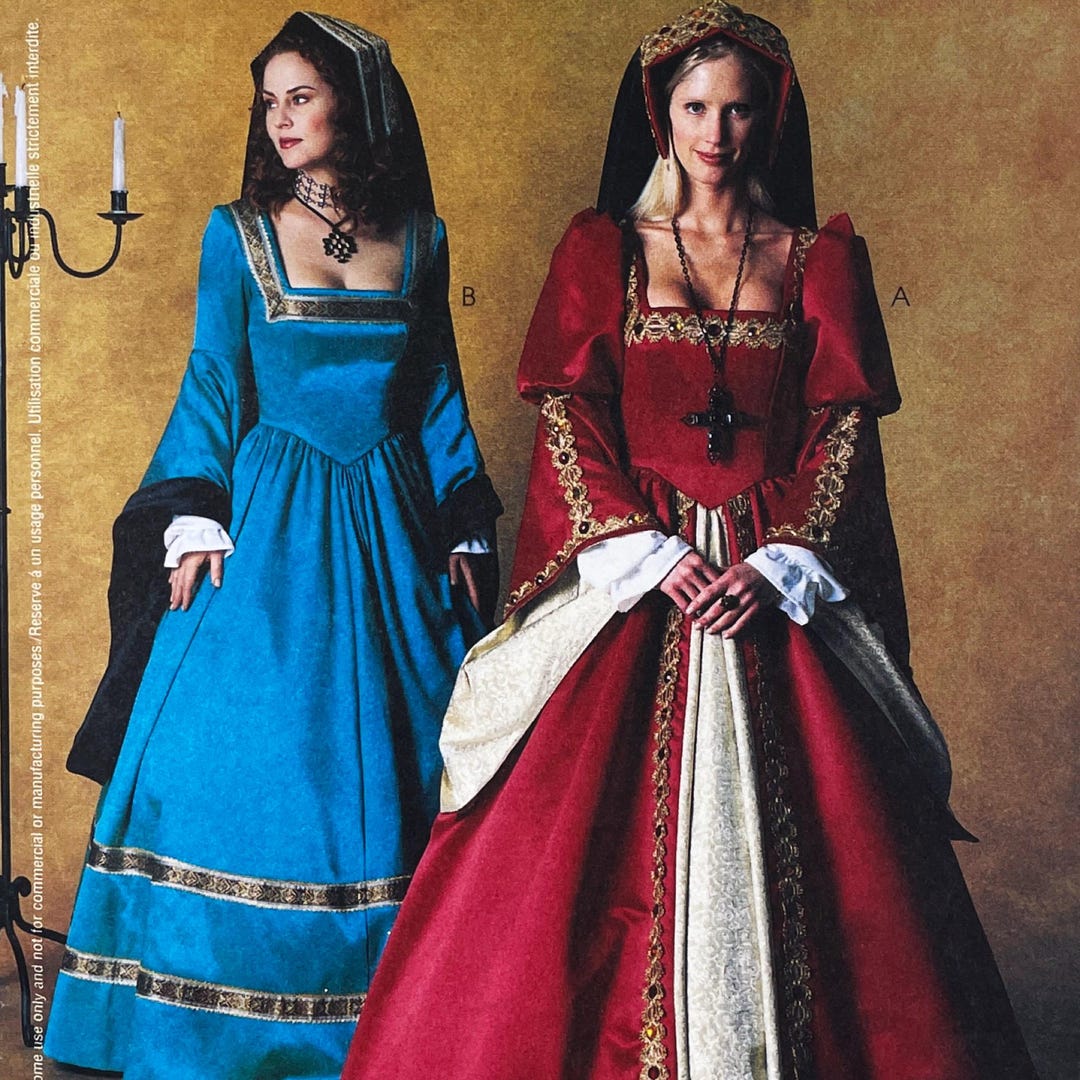 Mccall's 3282 - Tudor Costume Gown and French Hood Pattern - Size 6-10 ...