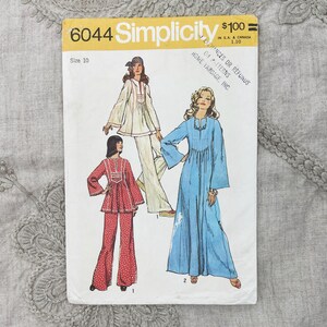 Simplicity 6044 - 1970s Kaftan in Two Lengths and Pants Pattern - Size 10 or 12 - Uncut (FF) - Etsy