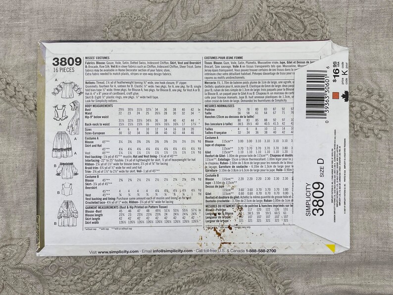 Simplicity 3809 Renaissance Costumes Pattern Size 4-8 - Etsy