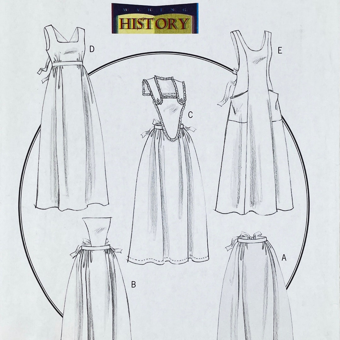 Butterick 5509 - Edwardian Victorian Apron Patterns - Size S-L (31.5-40 ...