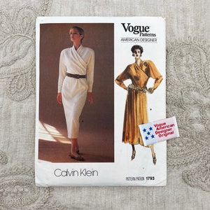 Vogue 1793 - (cut Short) Calvin Klein 1980s Dolman Dress Sewing Pattern ...