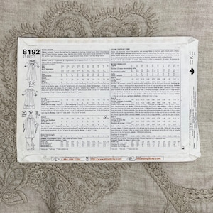 Simplicity 8192 Renaissance Costumes Pattern Size 4-8 29.5-31.5 Uncut ...