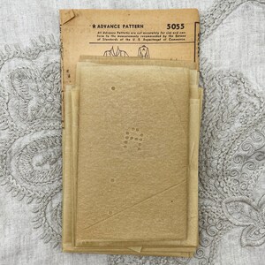 Advance 5055 - 1940s Bib Front Shawl Collar Dress Pattern - Size 20 (38 ...