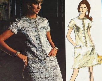 Vogue 2245 - Federico Forquet Late 1960s Mod A-line Mini Dress Pattern ...