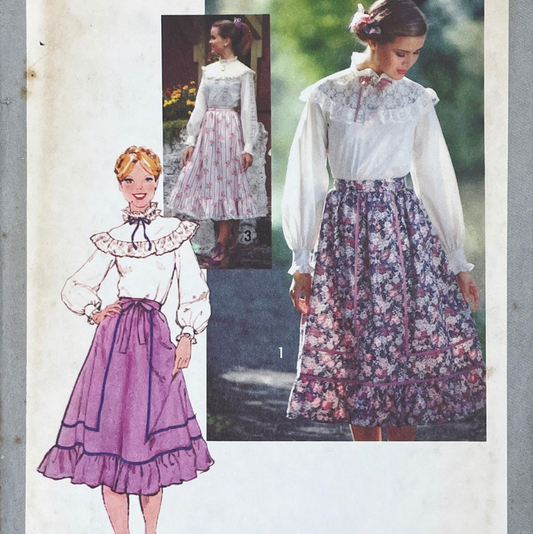 Simplicity 8442 - 1970s Gunne Sax Style Romantic Skirt and Blouse ...