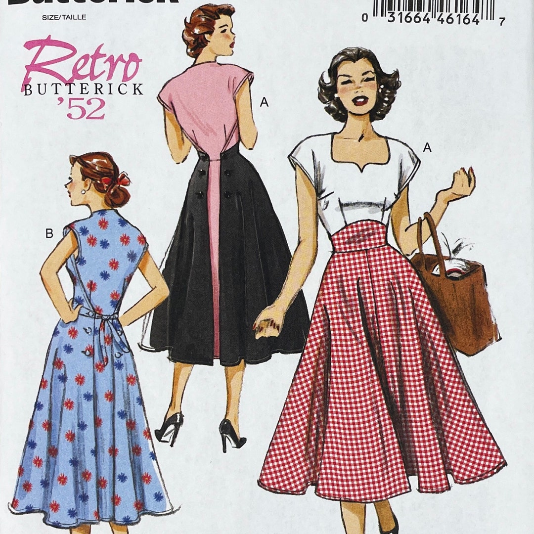 Butterick 6212 Reissued 1950s Back Wrap Dress Pattern Sewing Pattern ...