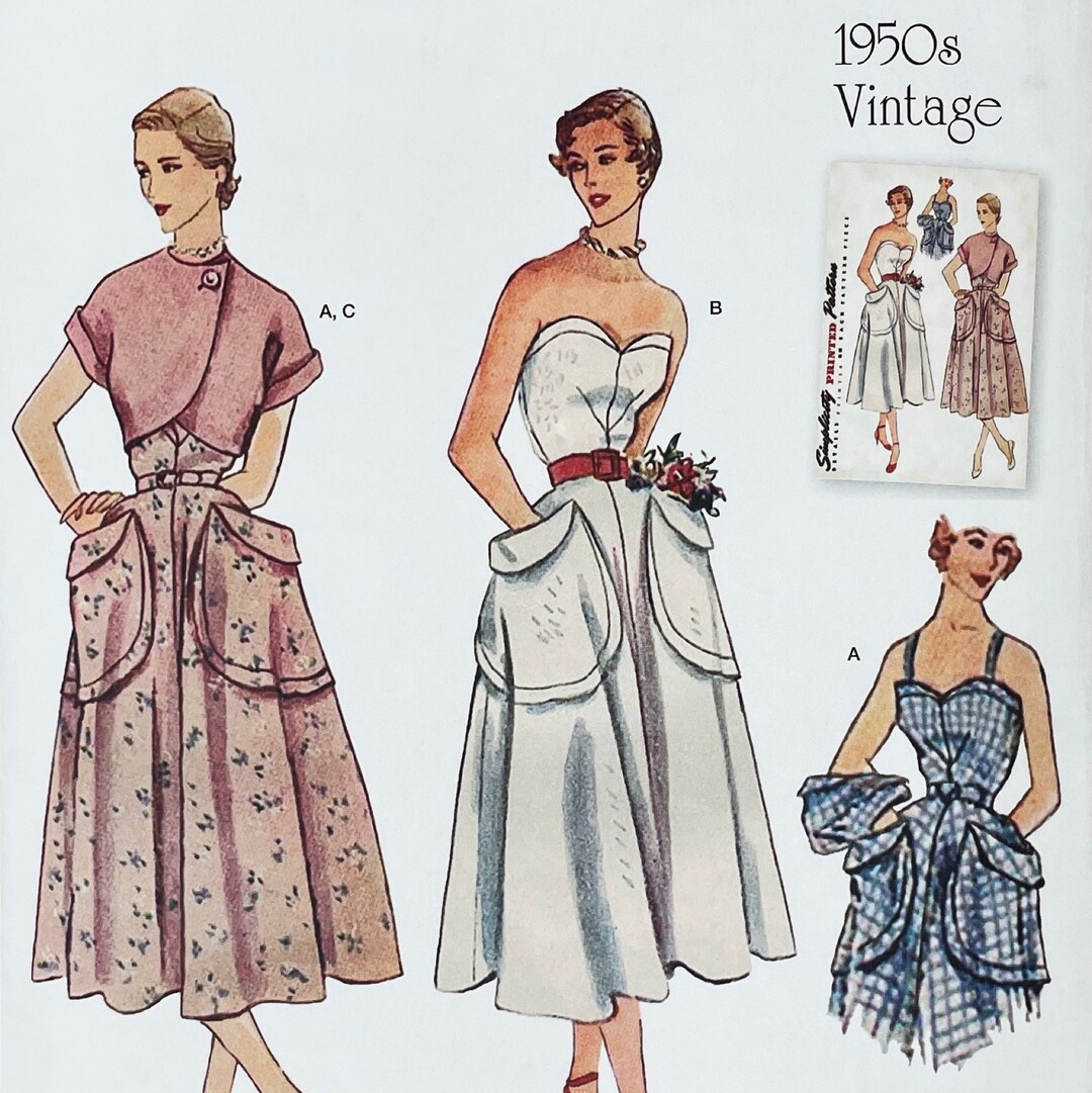 Simplicity 9536 Reissued 1950s Sweetheart Neckline Sundress With ...