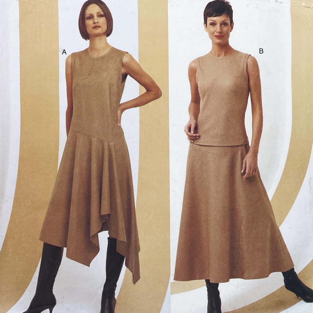 Vogue 2683 - Donna Karan Y2K Drop-waist Dress With Asymmetrical Hem and ...