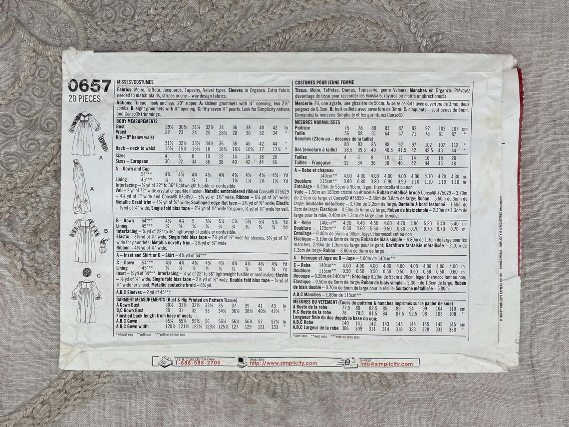 Simplicity 8735 Renaissance off the Shoulder Gown Pattern - Etsy