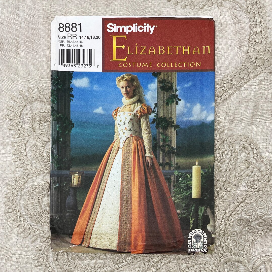 Simplicity 8881 Elizabethan Gown, Farthingale, Bum Roll and Neck Ruff ...