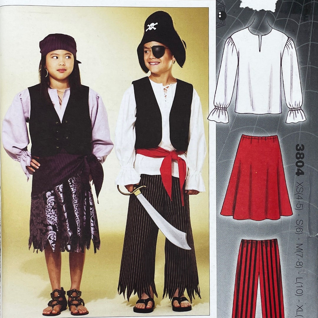 Kwik Sew 3804 - Children's Pirate Costume Pattern - Size XS-XL (23.5-31 ...