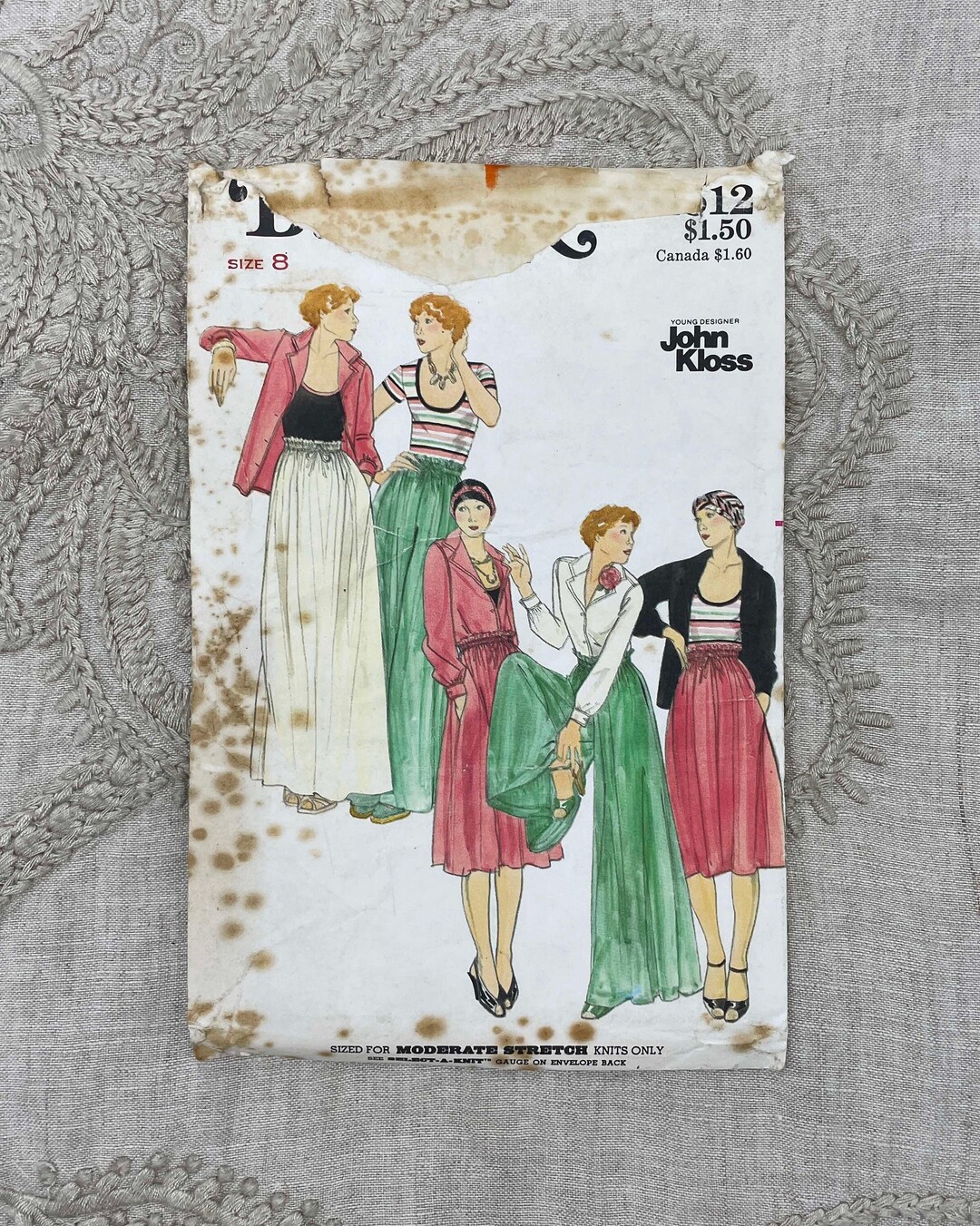 Butterick 4512 Rare John Kloss Button Front Shirt, Scoop Neck T-shirt ...