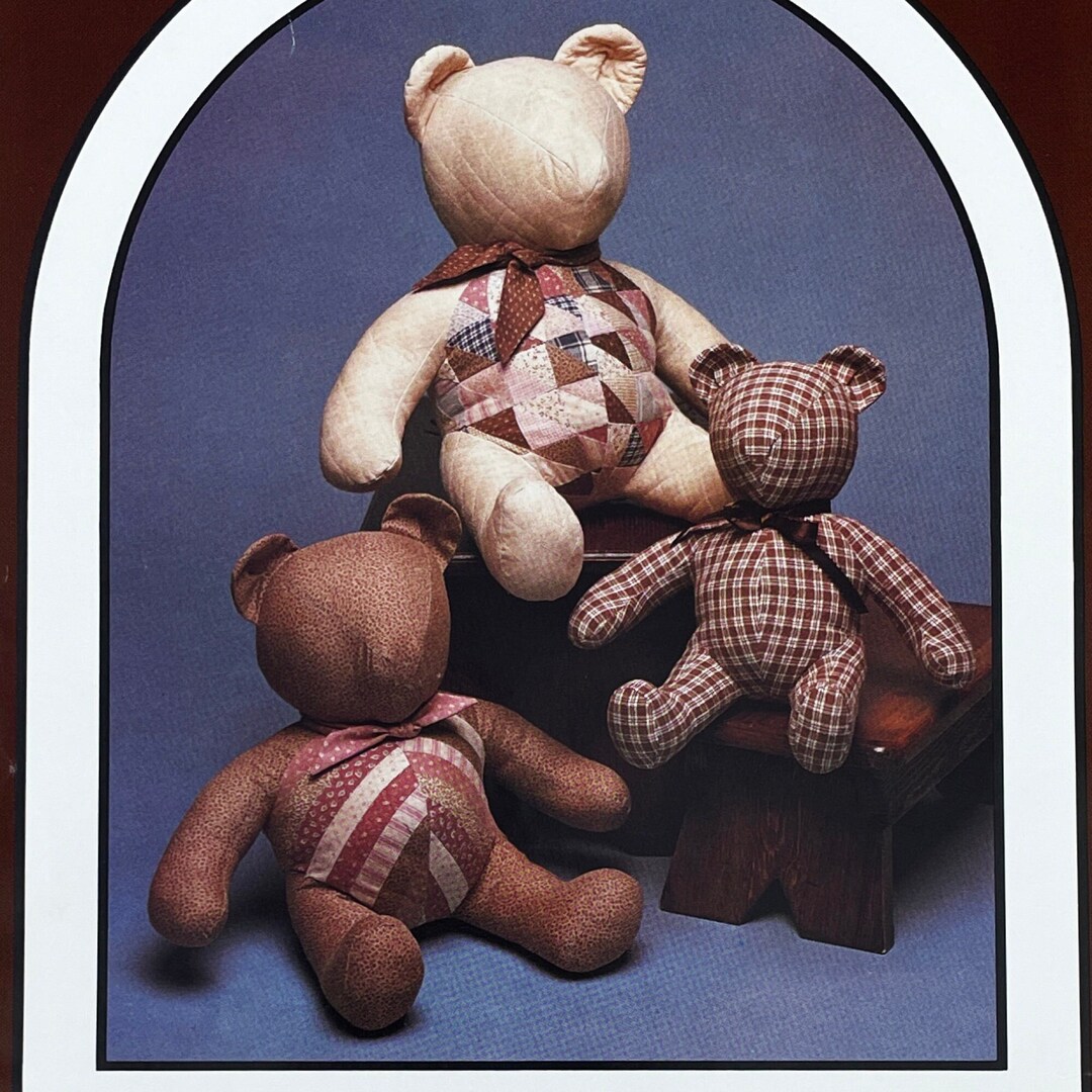 Dream Spinners 118 Rare 1980s Quilted Patchwork Memory Bears Pattern Size 17,20 and 24 Bears ...