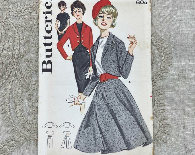 Butterick 2384 Fit N' Flare or Slender Dress With Bolero Jacket Pattern ...