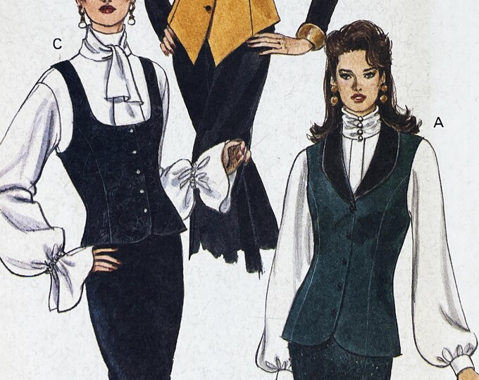 Vogue 8862 - 1990s Princess Seamed Fitted Vest Pattern - Size 6-10 (30. ...