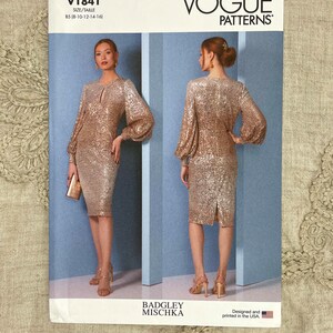 Vogue 1841 - Badgley Mischka Special Occasion Dress With Bishop Sleeves ...