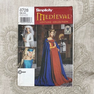 Simplicity 8728 Medieval Cape and Headpieces Pattern One Size Uncut FF ...