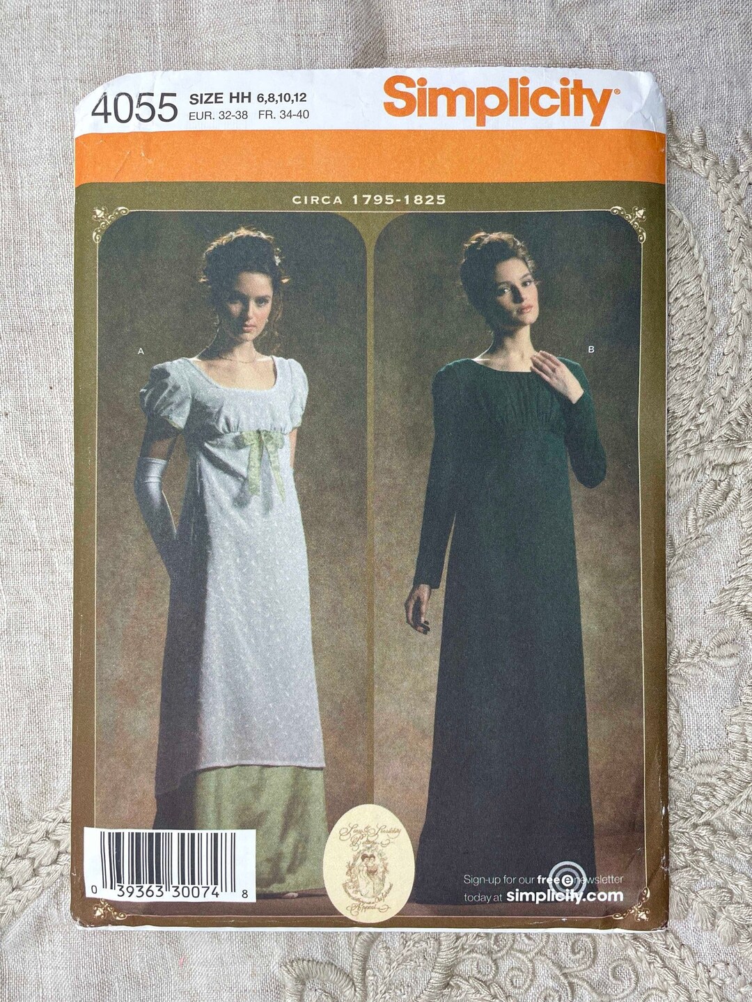 Simplicity 4055 Regency Empire Gown Pattern Size 14-20 - Etsy