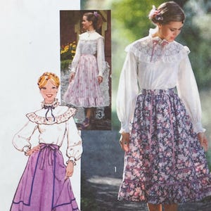 Simplicity 8442 - 1970s Gunne Sax Style Romantic Skirt and Blouse ...