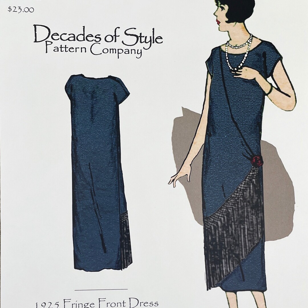 Decades of Style 2501 1925 Fringe Front Dress Pattern Size A 30-34 ...
