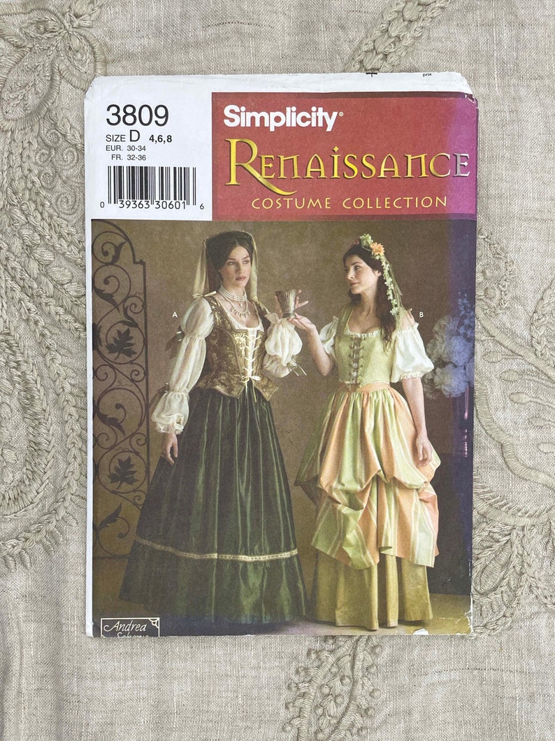 Simplicity 3809 Renaissance Costumes Pattern Size 4-8 - Etsy