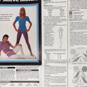 Patch Press 502D - 1980s Puff Sleeve Leotard Pattern - Size S-XL ...